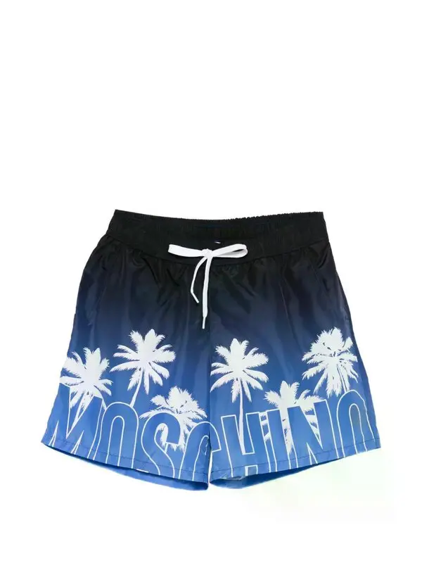 Moschino Palm-tree Print Swim Shorts - Blue