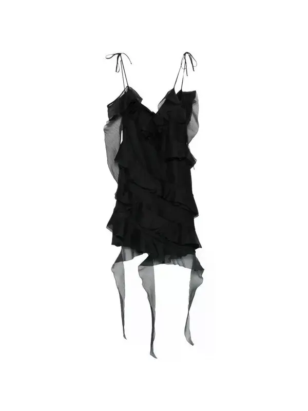 LES FILLES D'EVA Ruffled Mini Dress - Black