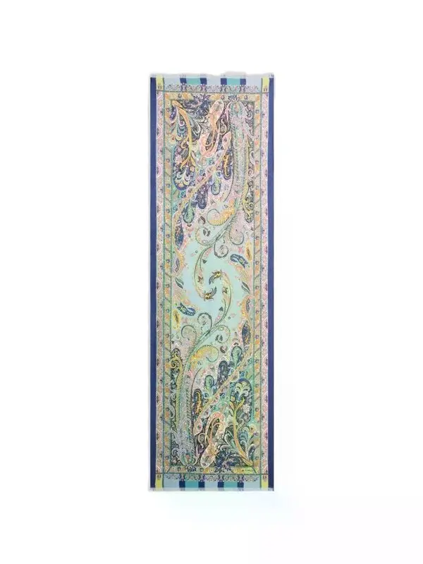 Etro Paisley Silk Scarf - Blue