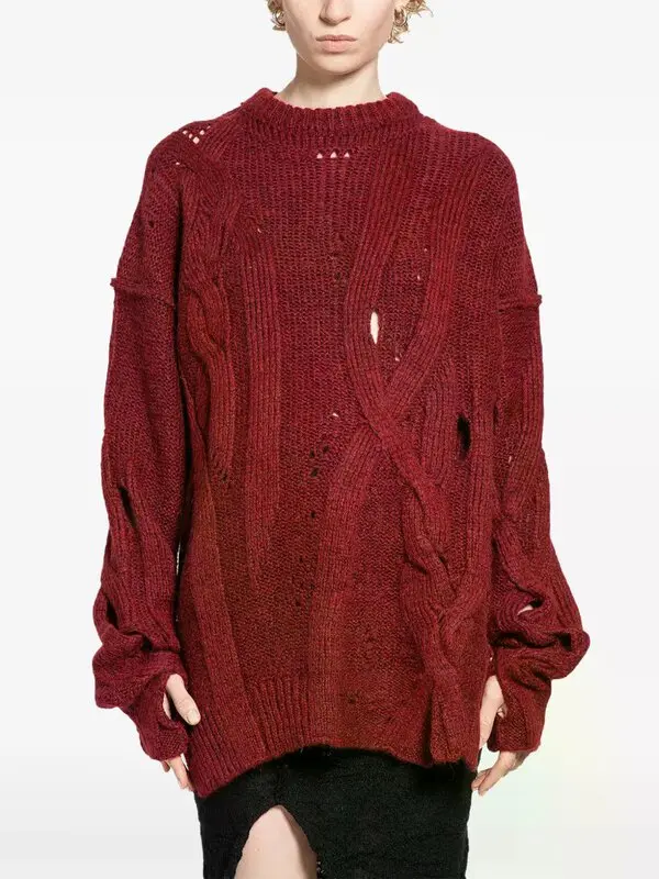 HALOS Cable Knit Sweater - Red