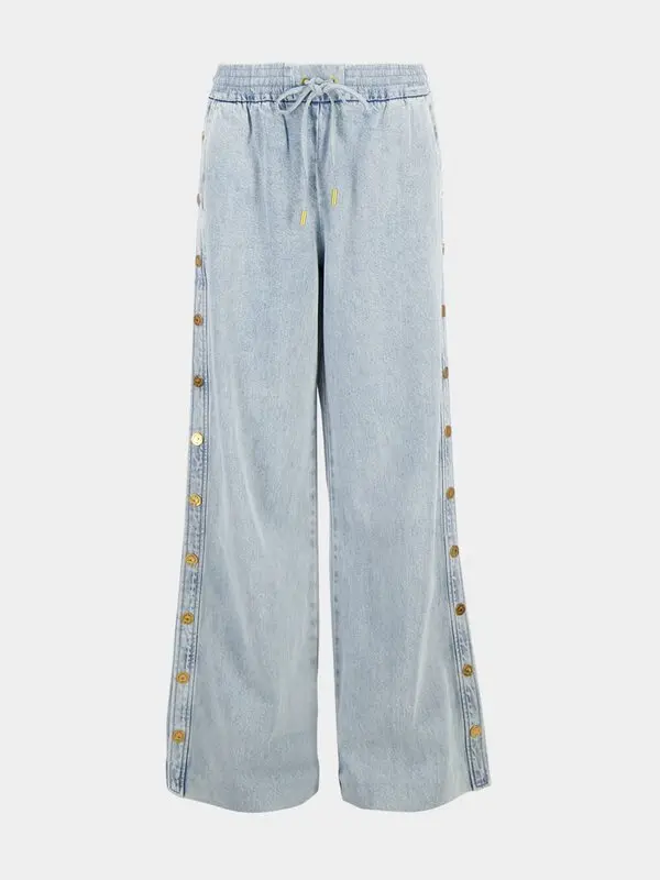 Zimmermann Rebellion Denim Snap Pant - Blue