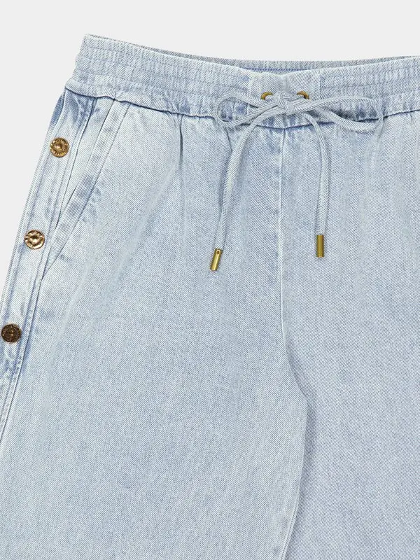 Zimmermann Rebellion Denim Snap Pant - Blue