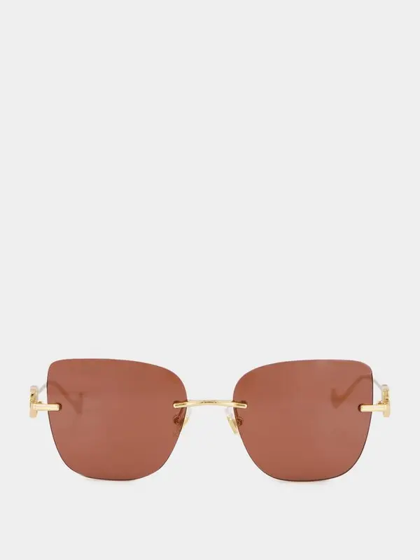 Valentino Garavani Gold And Bejewelled Metal Sunglasses - Brown