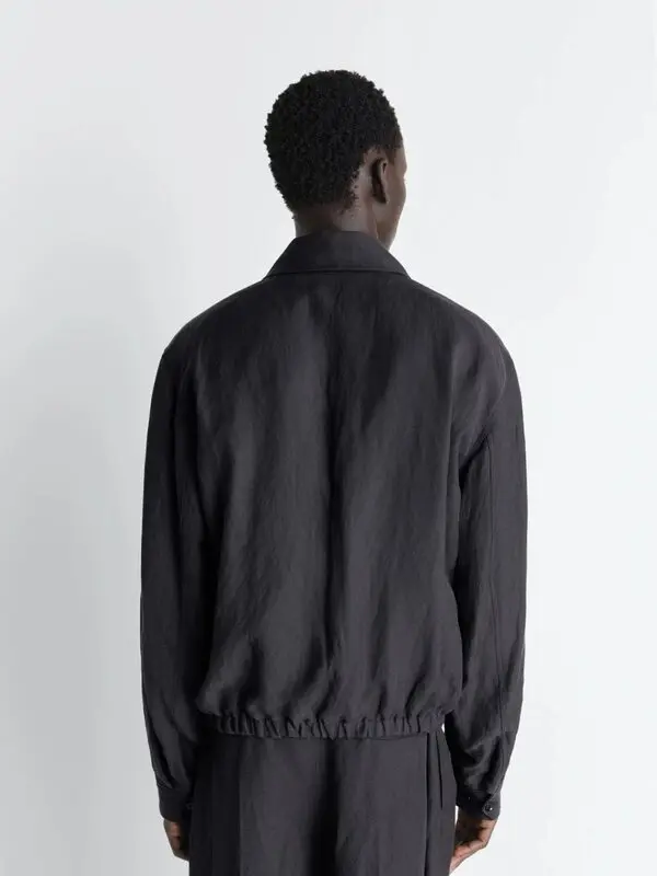 LEMAIRE Viscose Linen Gabardine Short Blouson - Black