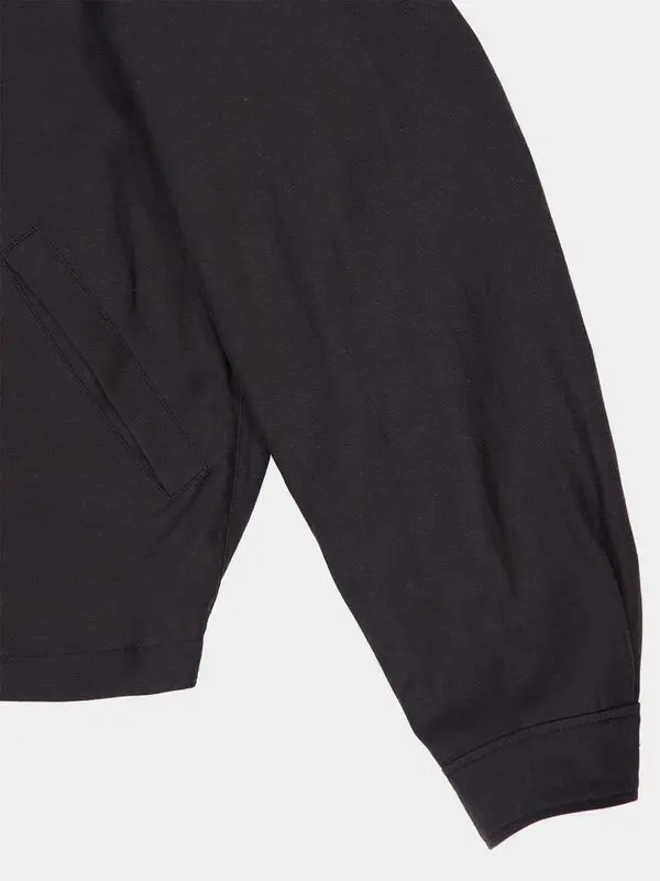 LEMAIRE Viscose Linen Gabardine Short Blouson - Black