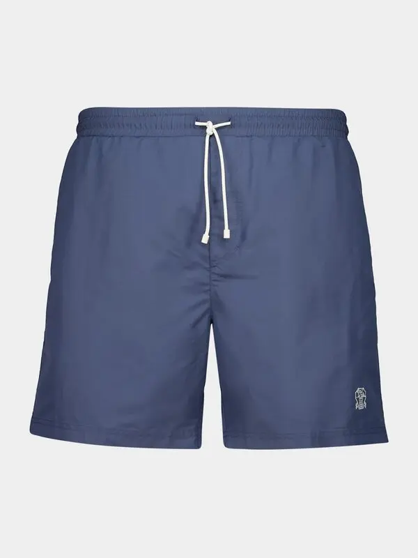 Brunello Cucinelli Denim Nylon Swim Shorts - Blue