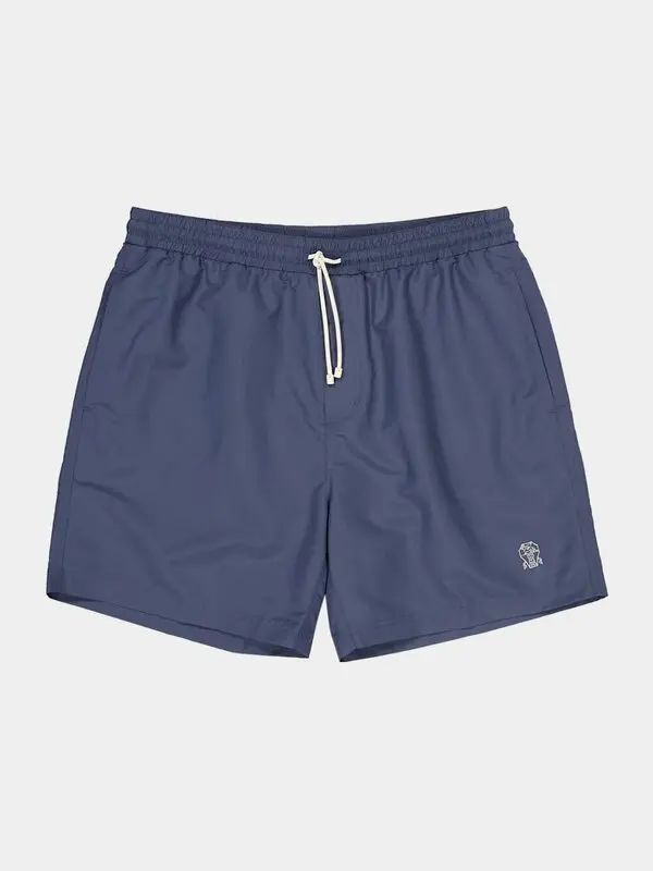 Brunello Cucinelli Denim Nylon Swim Shorts - Blue