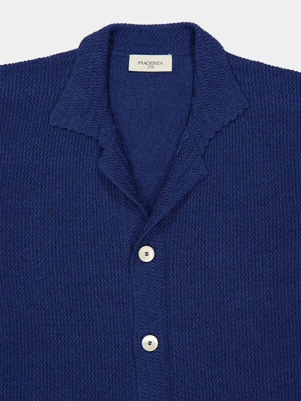 PIACENZA CASHMERE 1733 Silk And Cotton Knit Chore Jacket - Blue