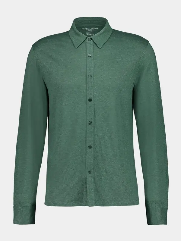 Majestic Filatures Agave Long-sleeve Linen Shirt - Green