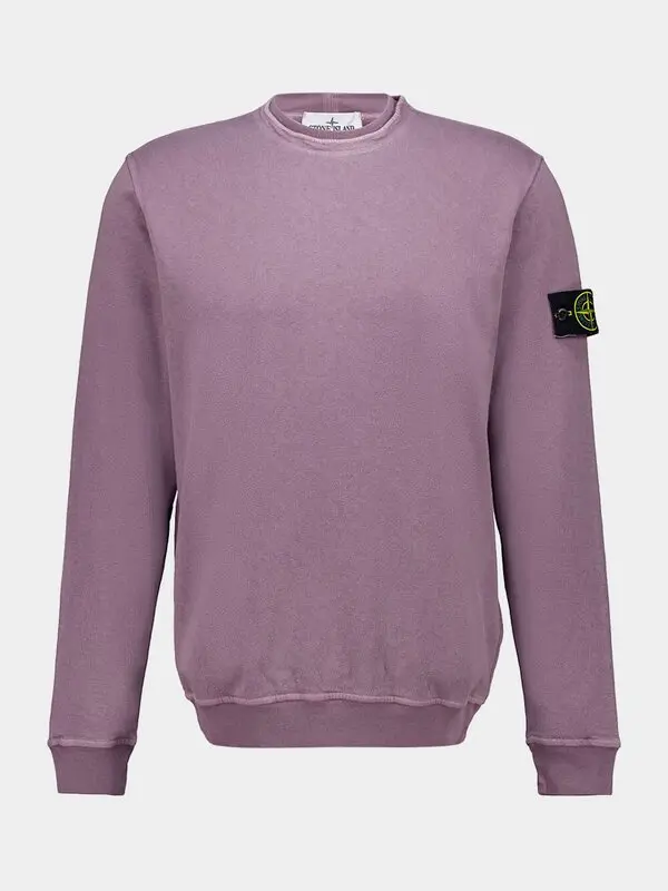 Stone Island Grey Malfilé Fleece Sweatshirt - Purple