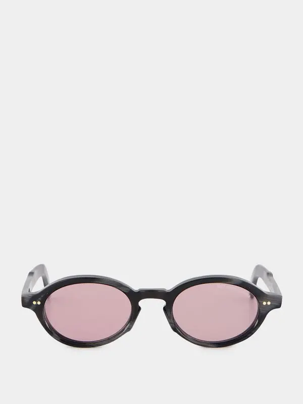 CUTLER AND GROSS Horn Gr13 Oval Sunglasses - Black
