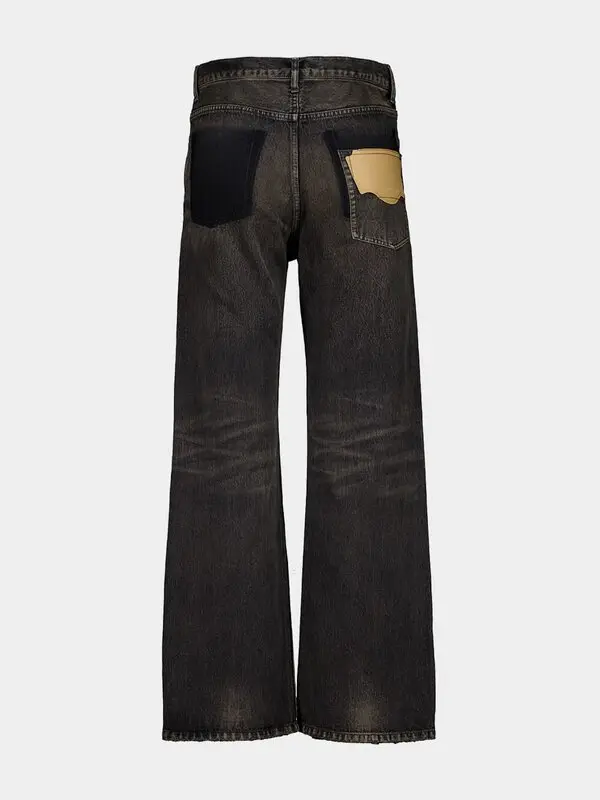 Mihara Yasuhiro Vintage-wash Flared Denim Jeans