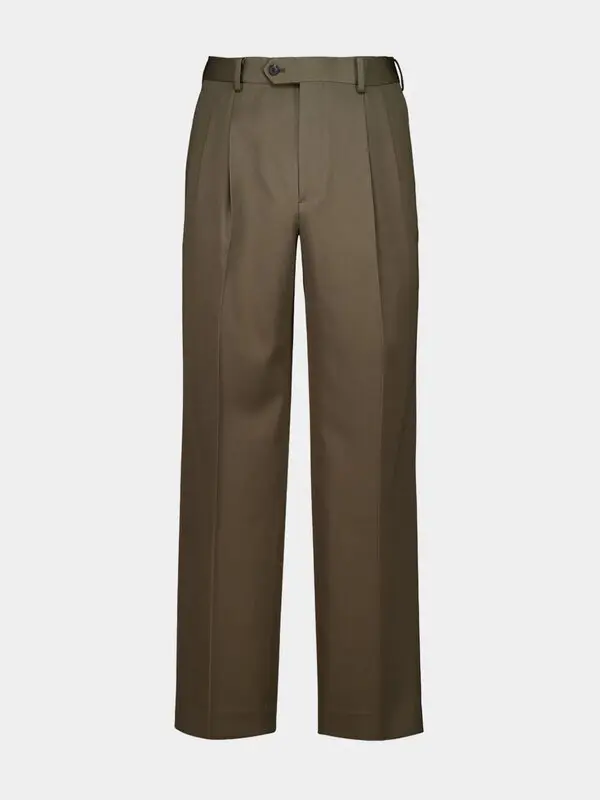 Auralee Light Wool Max Gabardine Slacks - Green