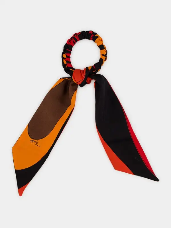 Emilio Pucci Silk Hair Tie With Foulard Detail - Multicolour
