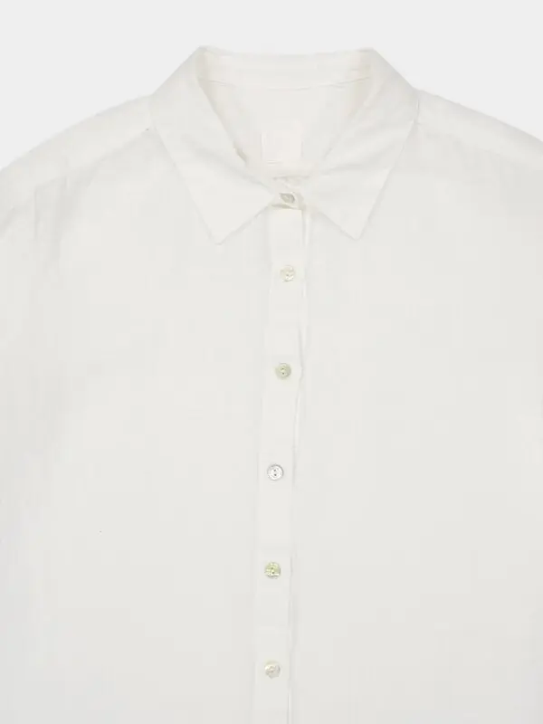 120% Lino Linen Long-sleeve Shirt - White