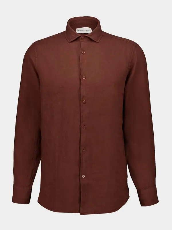 Frescobol Carioca Antonio Linen Shirt - Brown