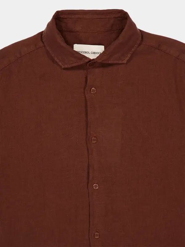 Frescobol Carioca Antonio Linen Shirt - Brown