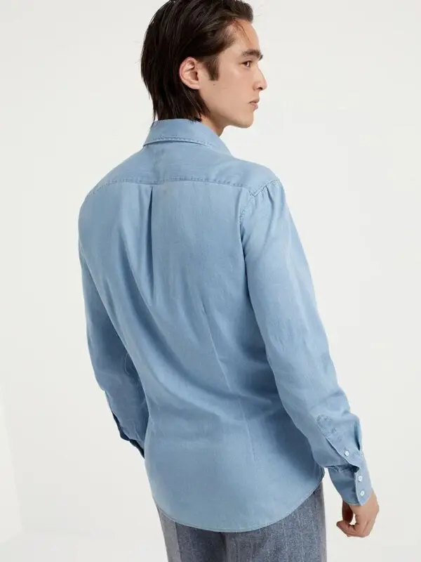 Brunello Cucinelli Light Slim Fit Denim Shirt