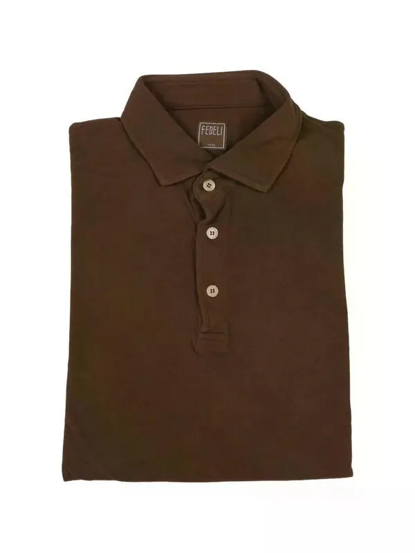 Fedeli Cotton Polo Shirt - Brown