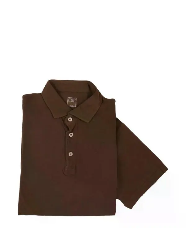 Fedeli Cotton Polo Shirt - Brown