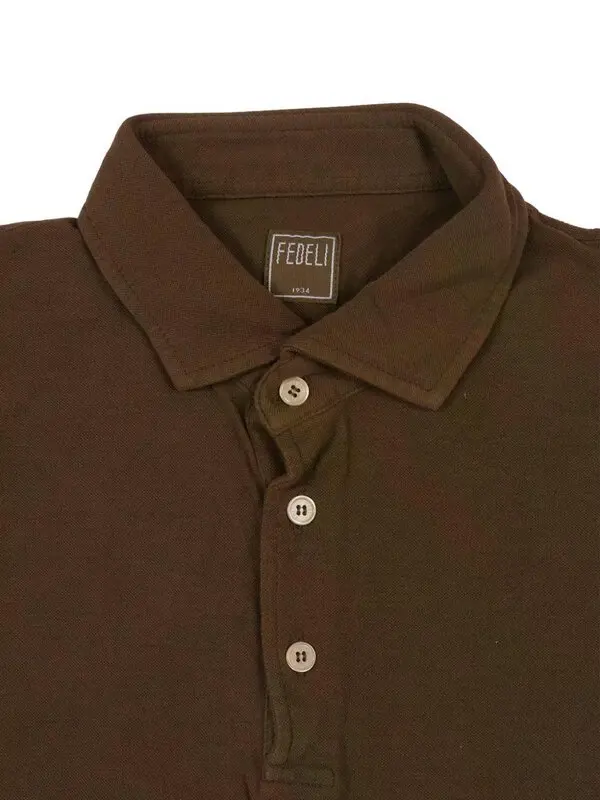 Fedeli Cotton Polo Shirt - Brown