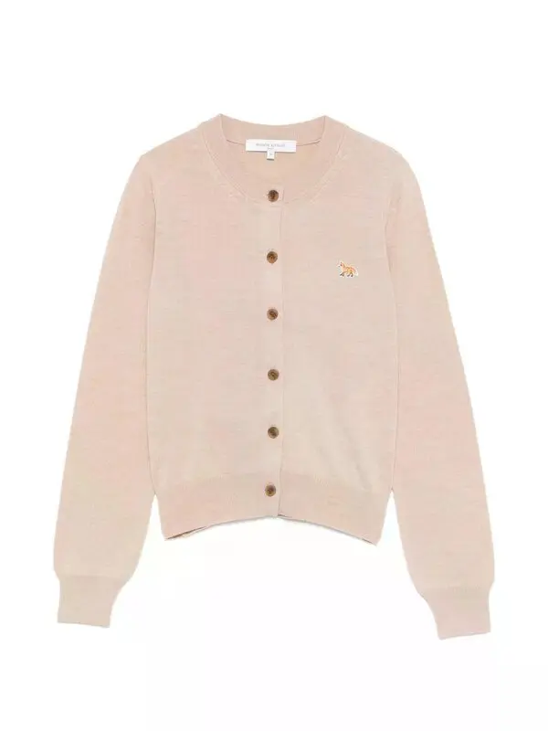 Maison Kitsuné Fox-patch Round-neck Cardigan