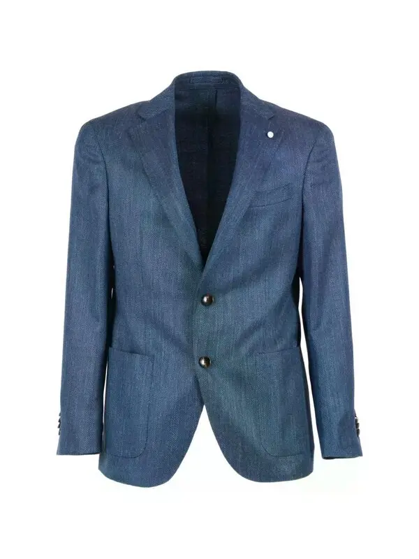 LUIGI BIANCHI MANTOVA Herringbone Single-breasted Blazer