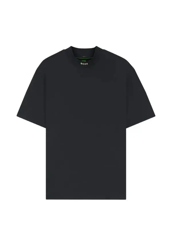 BOSS Logo-collar T-shirt In Stretch Cotton - Blue