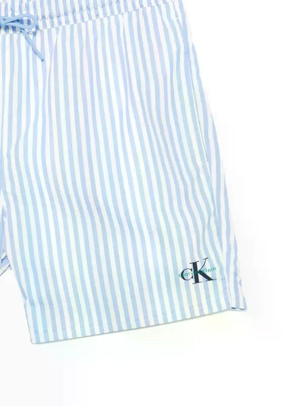 Calvin Klein Striped Beach Shorts - Blue