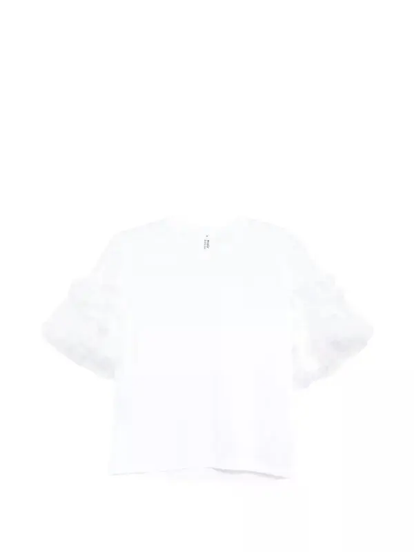 Noir Kei Ninomiya T-shirt With Ruffled Sleeves - White