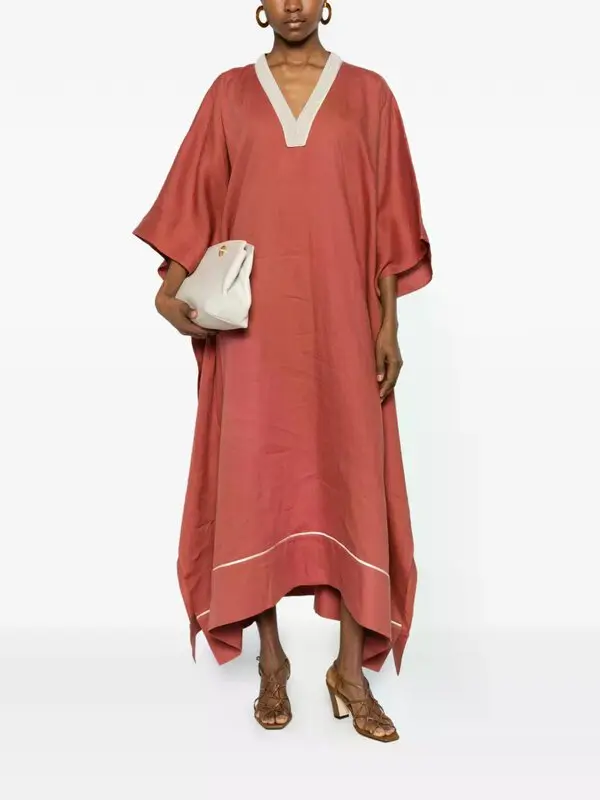Agnona V-neck Trim-detail Maxi Dress