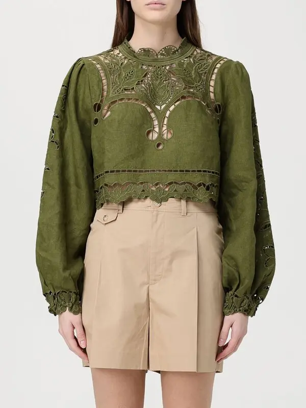 Farm Rio Embroidered Cropped Blouse