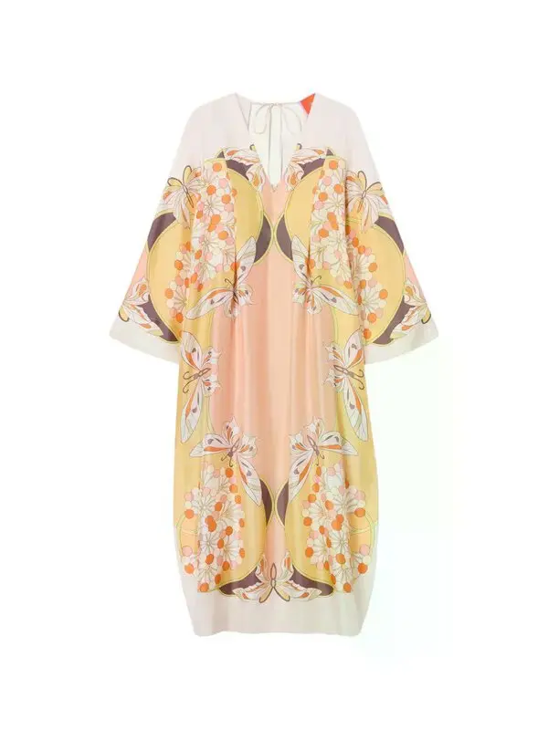 La DoubleJ Twin Flame Silk Twill Dress - Neutrals