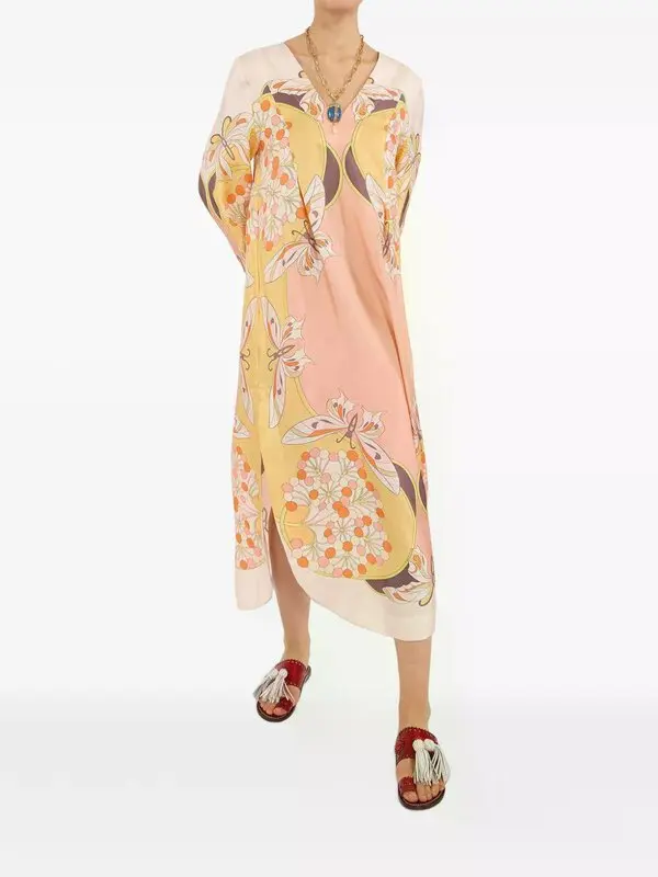 La DoubleJ Twin Flame Silk Twill Dress - Neutrals