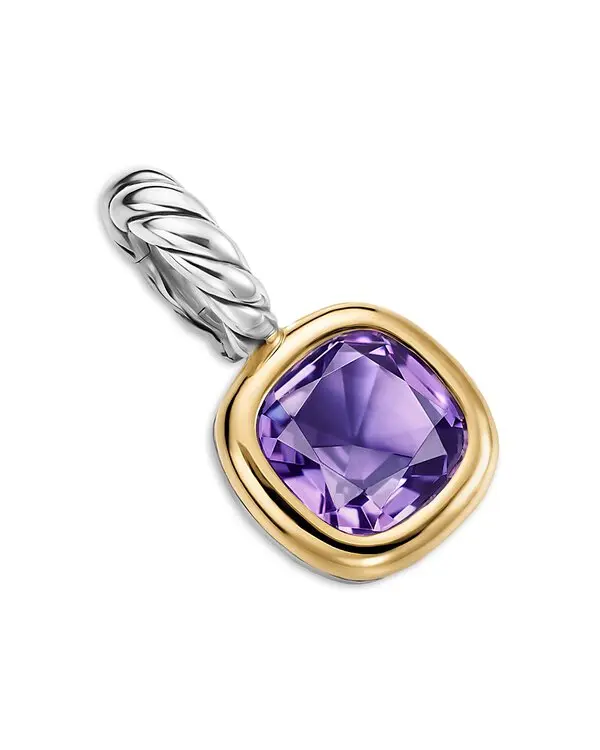 David Yurman Mini Cushion Cut Amulet - Amethyst/gold/silver