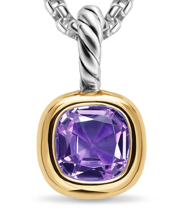 David Yurman Mini Cushion Cut Amulet - Amethyst/gold/silver