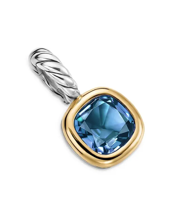 David Yurman Hampton Blue Topaz Amulet - Blue/gold/silver