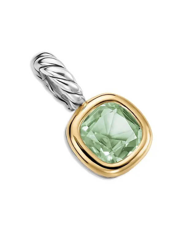 David Yurman Mini Cushion Cut Prasiolite Amulet - Green/gold/silver