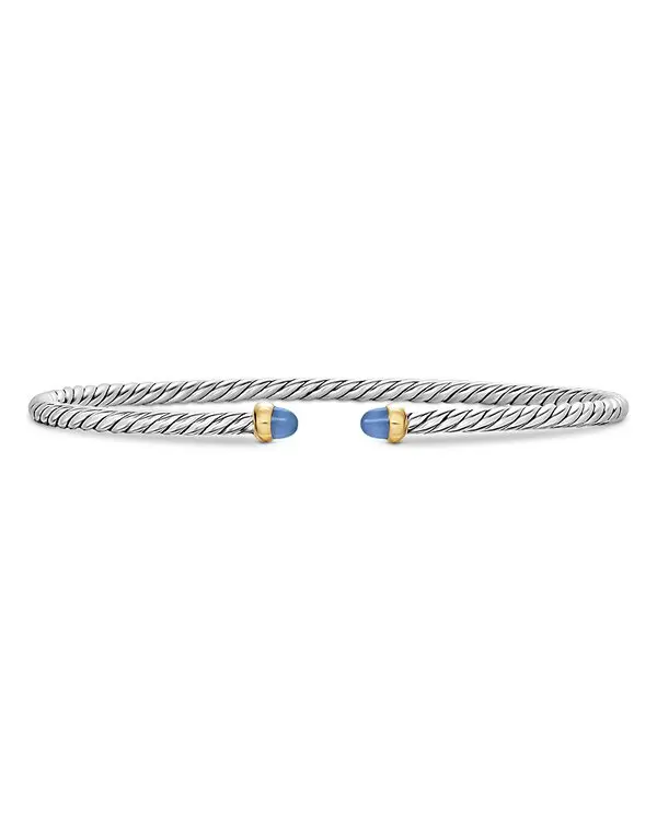 David Yurman Micro Cable Flex Bracelet - Blue Sapphire/silver