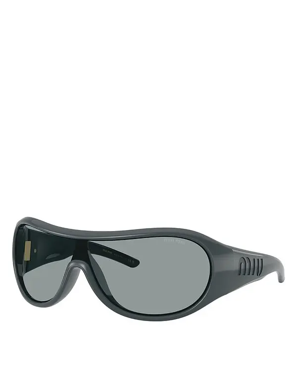 Miu Miu Wraparound Shield Sunglasses, 133mm