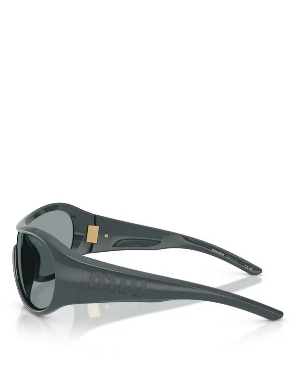 Miu Miu Wraparound Shield Sunglasses, 133mm