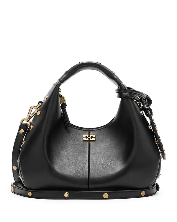 GANNI Mini Studded Hobo Bag