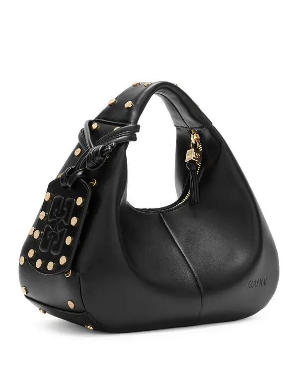 GANNI Mini Studded Hobo Bag