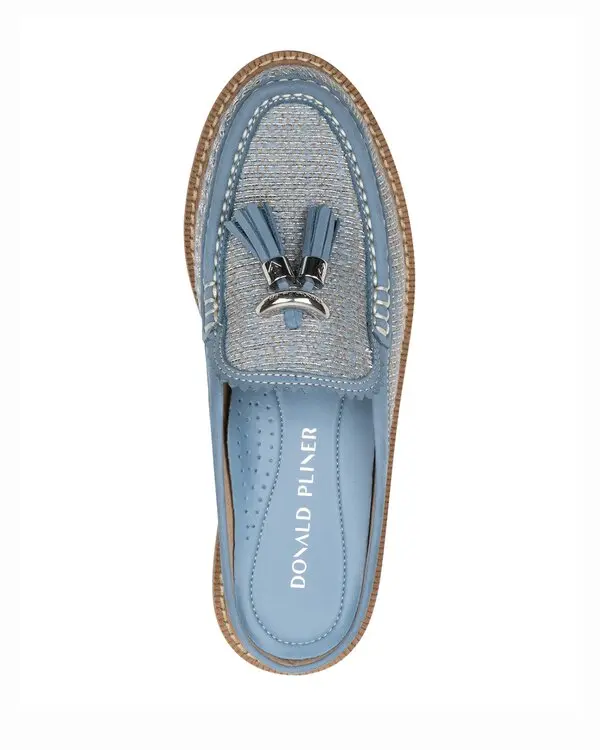 DONALD PLINER Tassel Mule Loafers - Denim