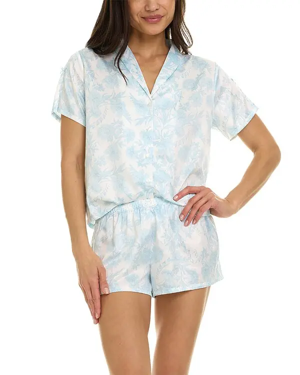 Flora Nikrooz Odessa Shirt & Shorts Pajama Set - Light Blue