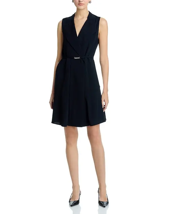 BOSS Dimosa Wing Lapel Wrap Dress - Black