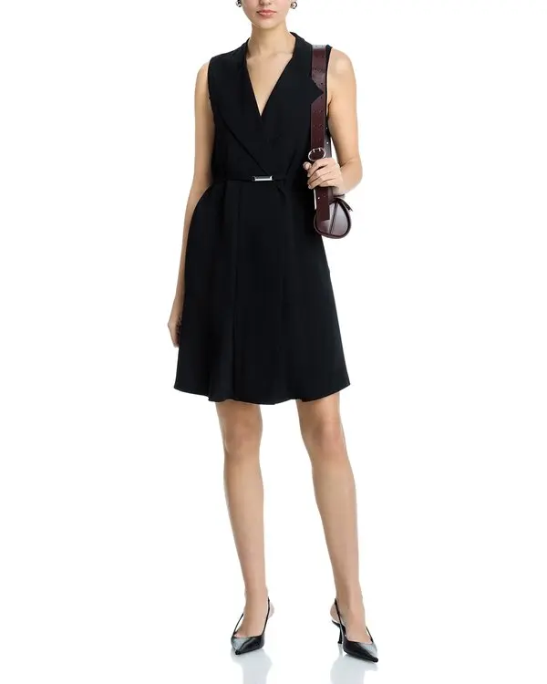 BOSS Dimosa Wing Lapel Wrap Dress - Black