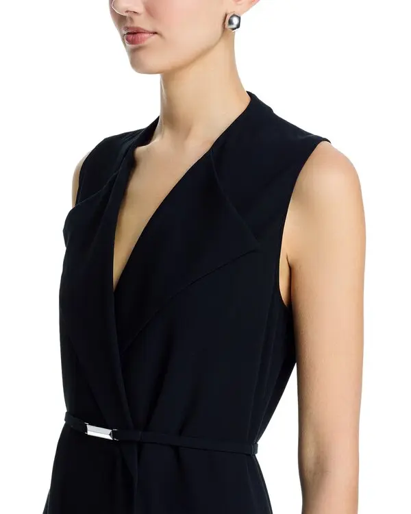 BOSS Dimosa Wing Lapel Wrap Dress - Black