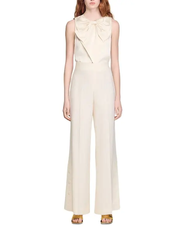 Sandro Tobias Buttoned Slit Straight Leg Trousers