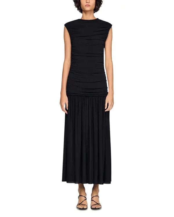 Sandro Azalea Draped Maxi Dress